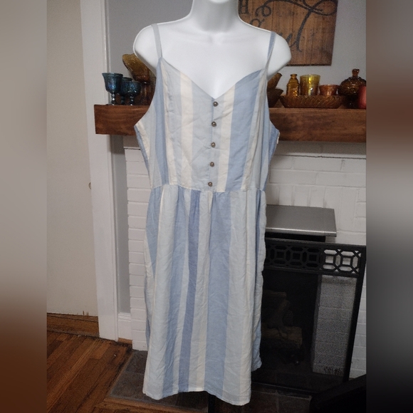 Joie | Dresses | Nwt Joie Linen Blend Mini Sun Dress Striped Blue White ...